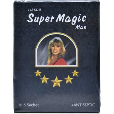 Jual Tissue super magic man +antiseptic tahan lama 1 box isi 6 sachet ...