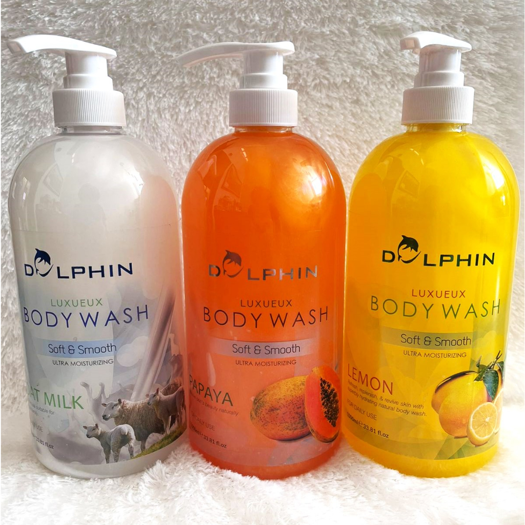 Jual Dolphin Body Wash 1000ml Goat Milk | Papaya | Lemon | Shopee Indonesia