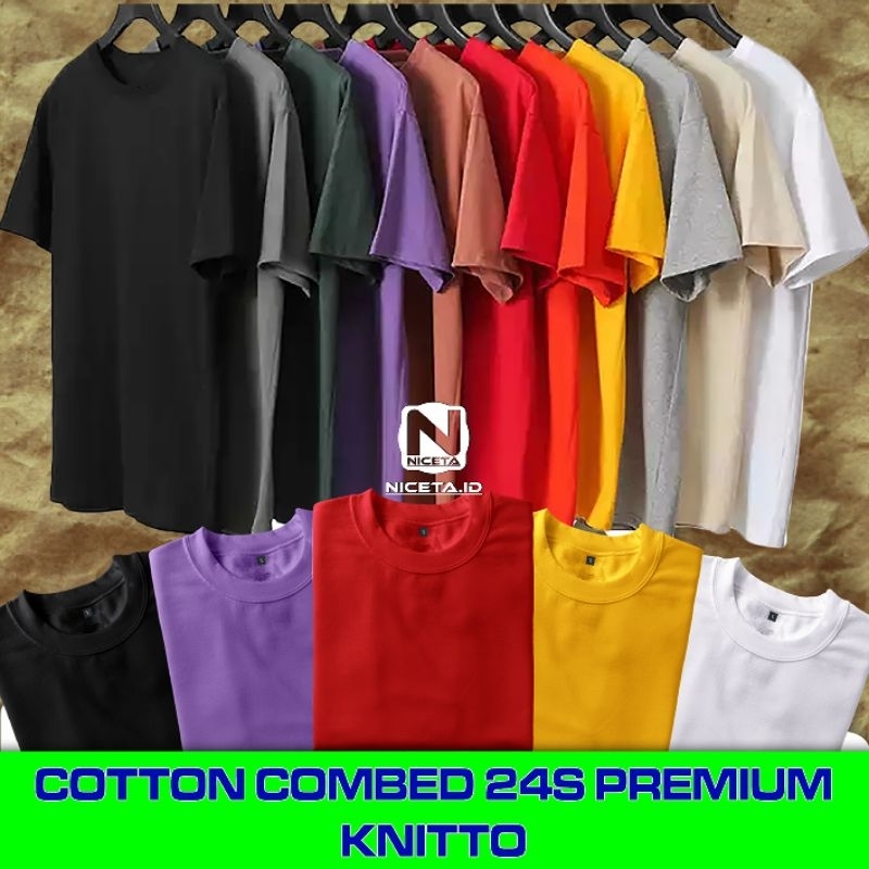 Jual KAOS POLOS COMBED 24S PREMIUM KNITTO | Shopee Indonesia