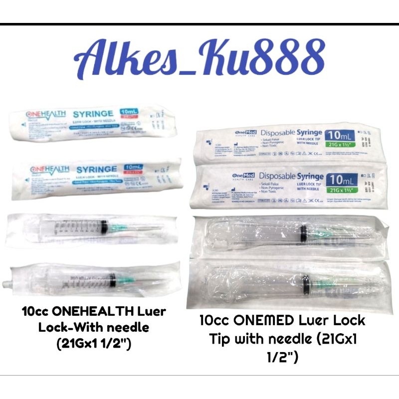 Jual Syringe 10CC ONEHEALTH & 10CC ONEMED PER PCS/Spuit Onehealth 10cc ...