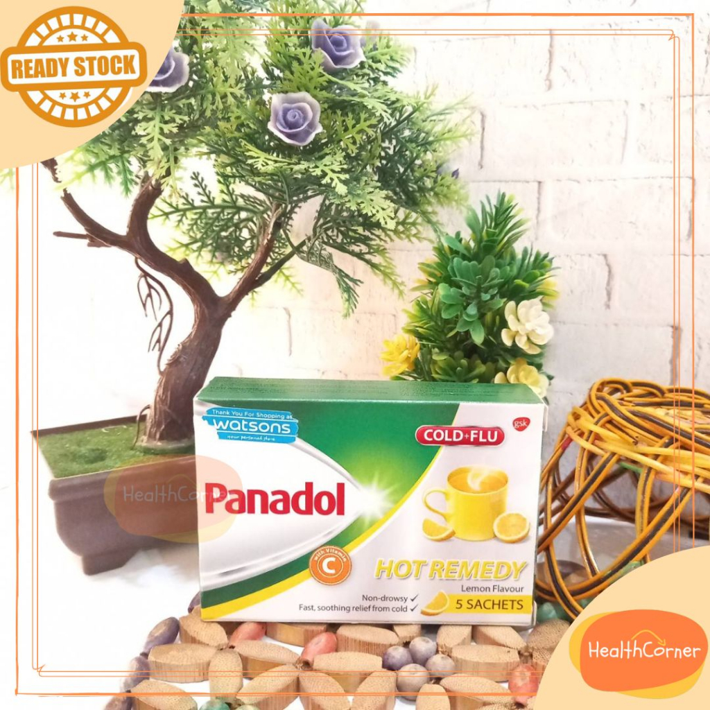 Jual Panadol Cold + Flu Hot Remedy Lemon Flavour with Vitamin C 5 ...