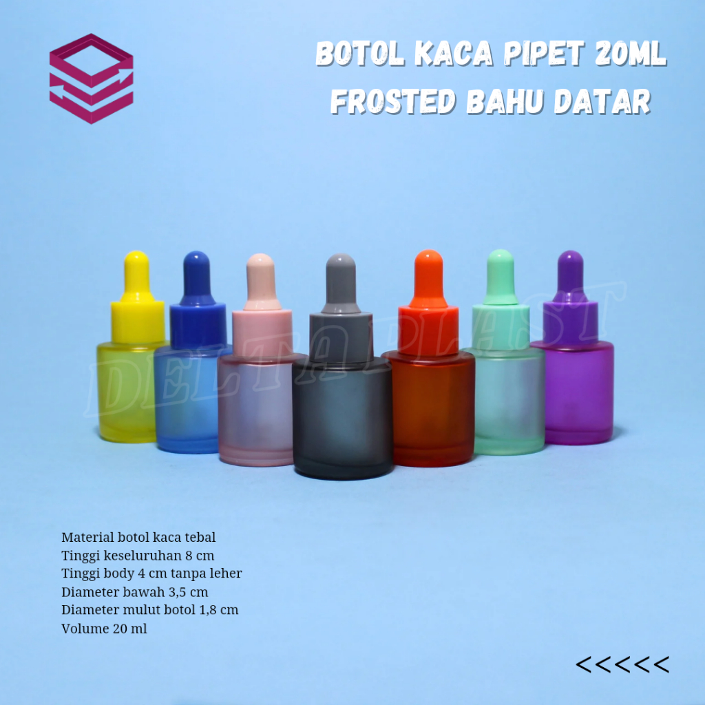 Jual Botol pipet 20ml frosted / Botol kaca 20ml serum - Full colour ...