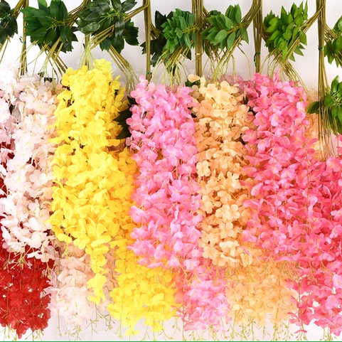 Jual Bunga Plastik Daun Rambat Palsu Wisteria Artificial Dekorasi ...