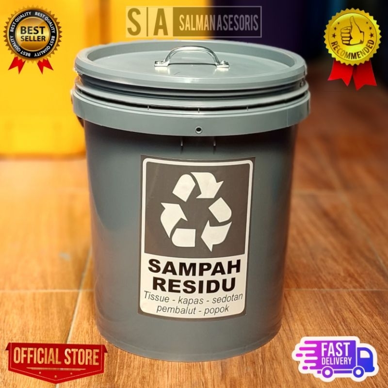 Jual Tempat Sampah Plastik 20 Liter Organik / Non Organik / B3 / Logam ...