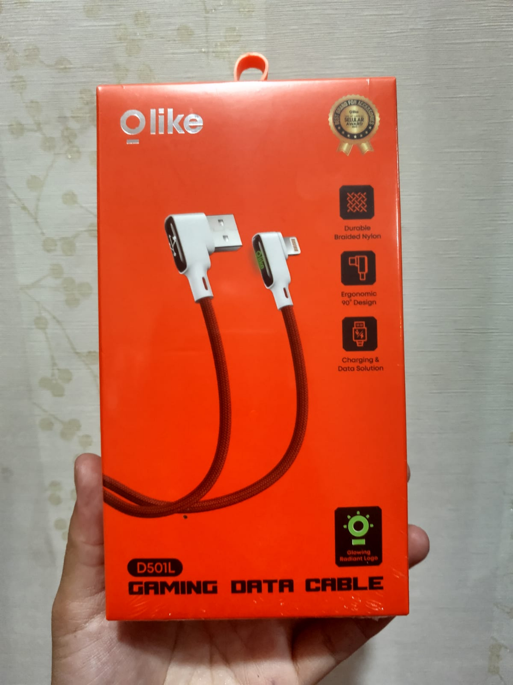 Jual OLIKE D501 KABEL DATA 3A FAST CHARGING GAMING SERIES 90 DEGREE ...