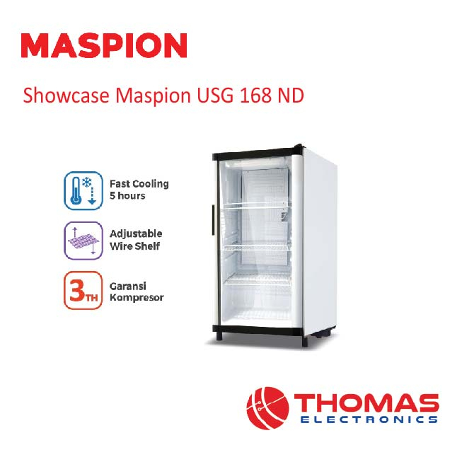 Jual Showcase Maspion USG168ND USG 168 ND Lemari Pendingin 168 L ...