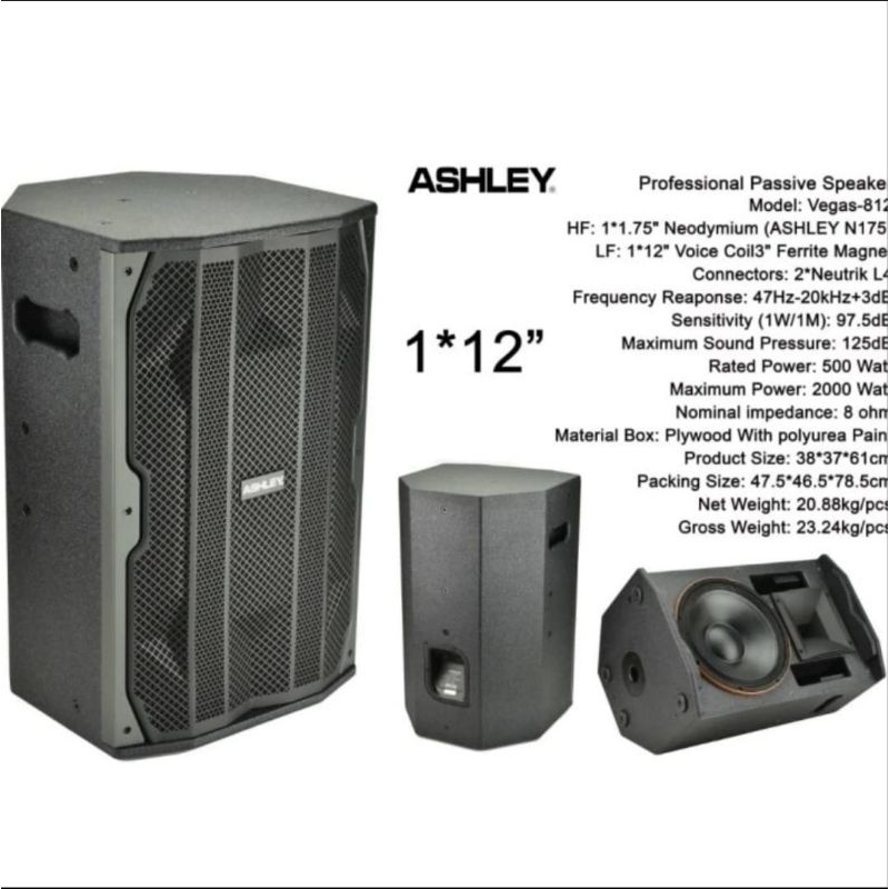 Jual Speaker Pasif Ashley Vegas 812 Original 12 inch Passive | Shopee ...