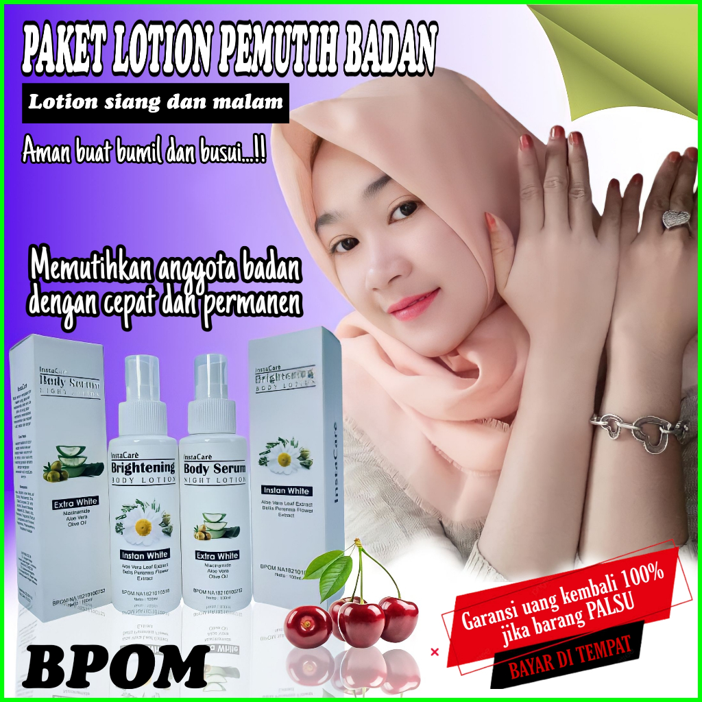 Jual Paket lotion siang dan malam pemutih seluruh tubuh permanen super cepat asli bpom pencerah ...