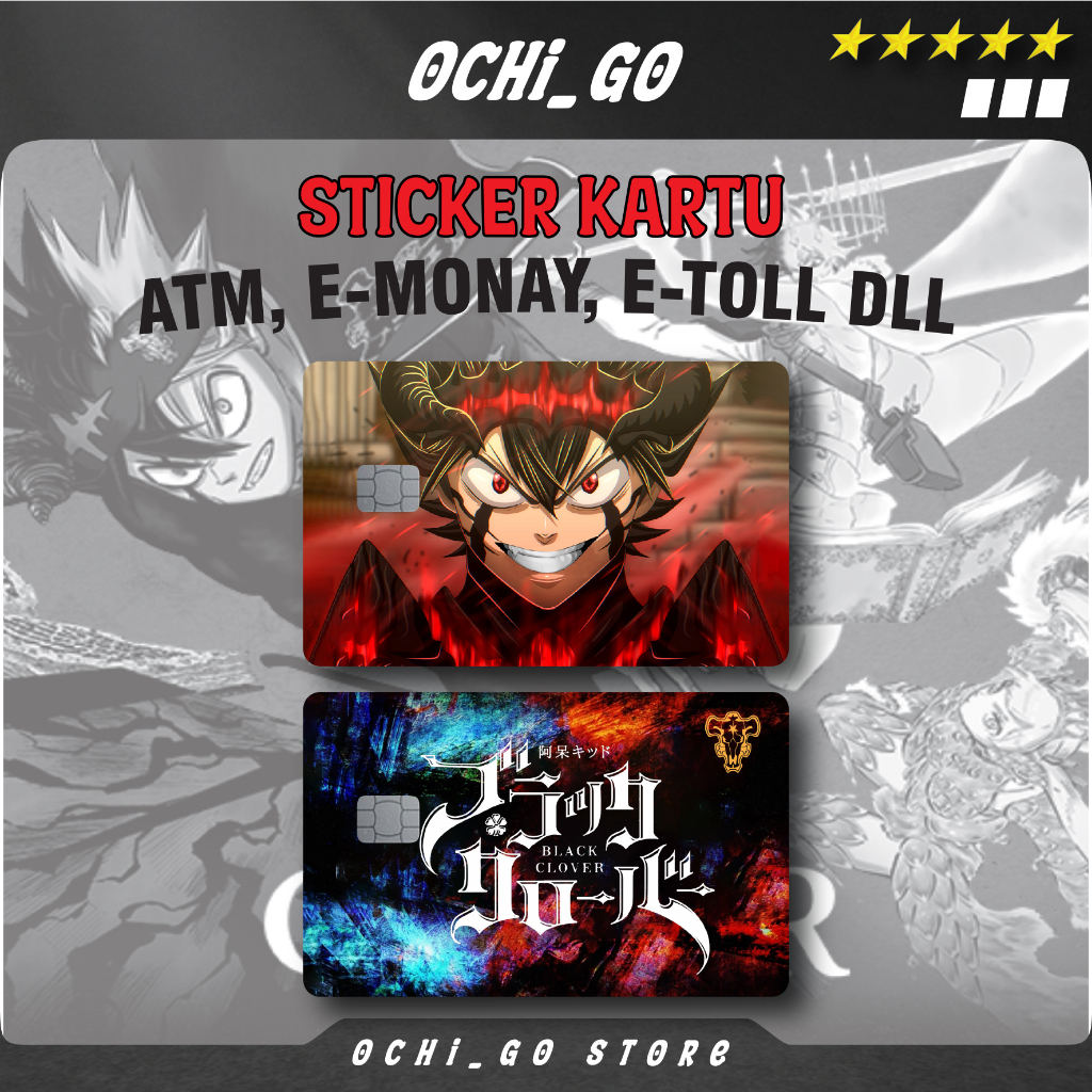 Jual Sticker Kartu Atm Garskin Skin Card Atm Anime Black clover | Asta ...
