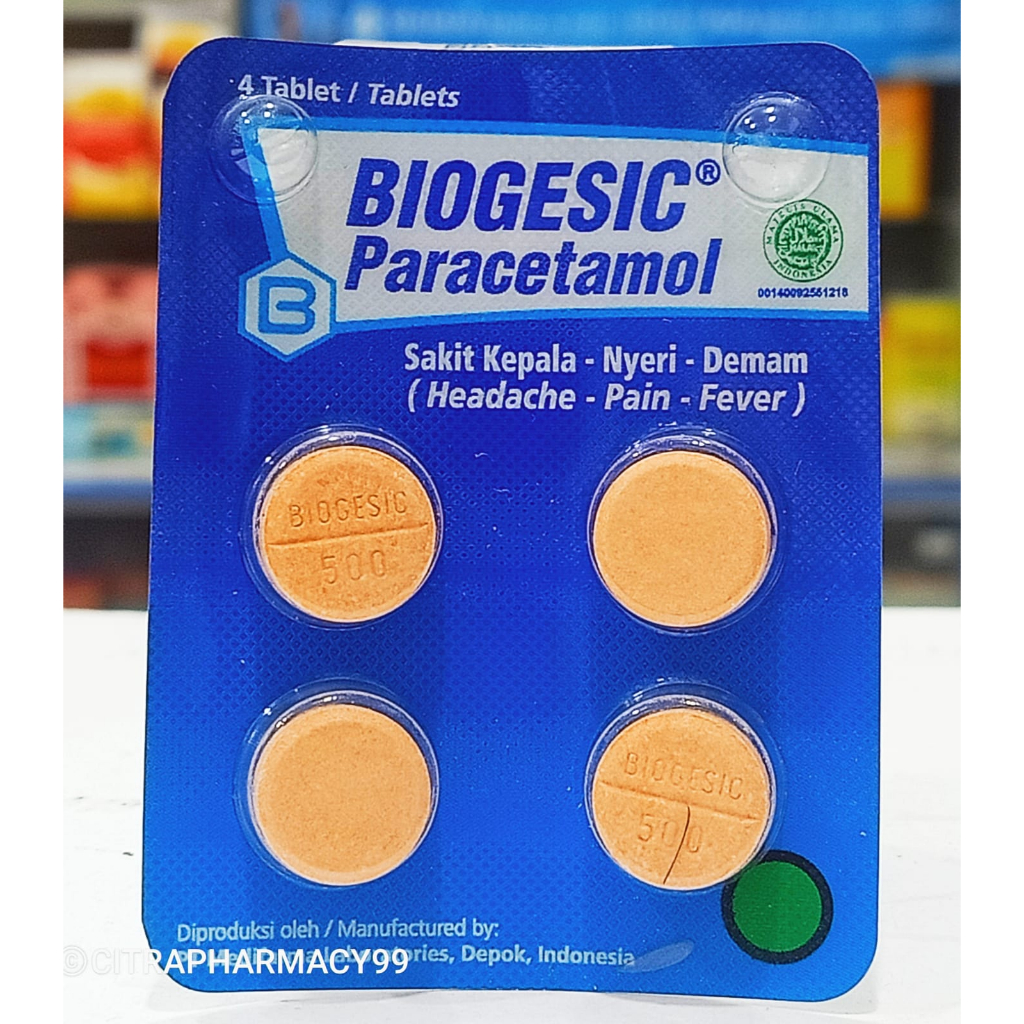 Jual Biogesic 𝟏 𝐒𝐓𝐑𝐈𝐏 𝐈𝐒𝐈 𝟒 𝐓𝐀𝐁𝐋𝐄𝐓 - Meredakan Demam, Sakit Kepala dan ...