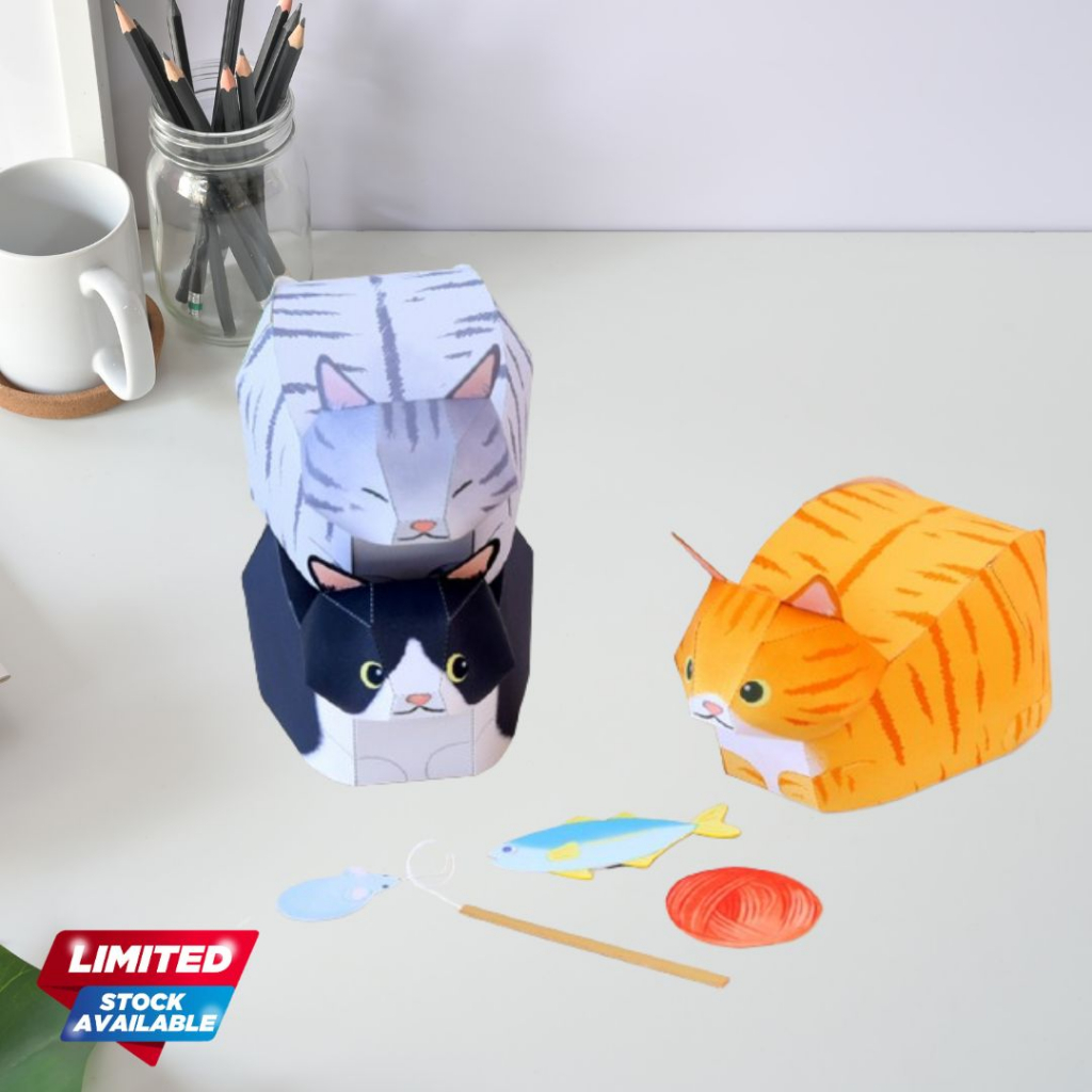 Jual (DIY) Kucing / Cat Papercraft - Kerajinan Kertas Hewan Kucing ...