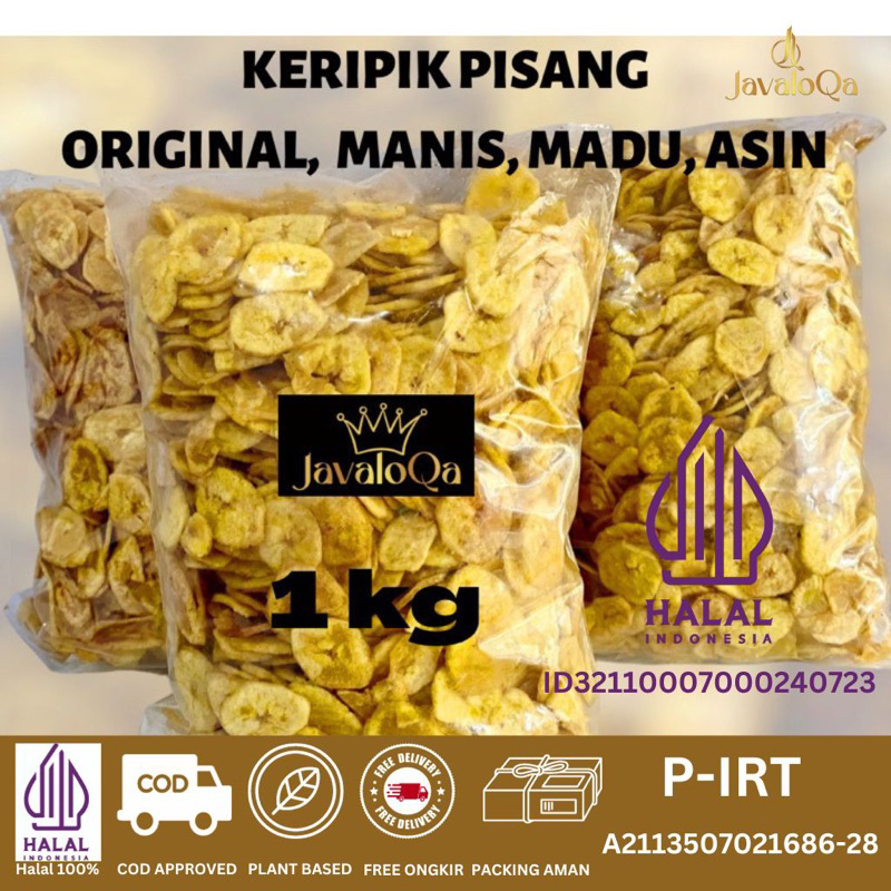 Jual KERIPIK PISANG KOIN MADU MANIS 1 KG ORIGINAL TAWAR ASIN MURAH ...