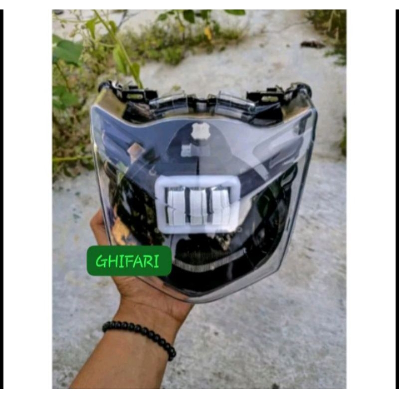 Jual Kedok Lampu Depan Beat Karbu Custom Daymaker Lensa 3 Mata List ...