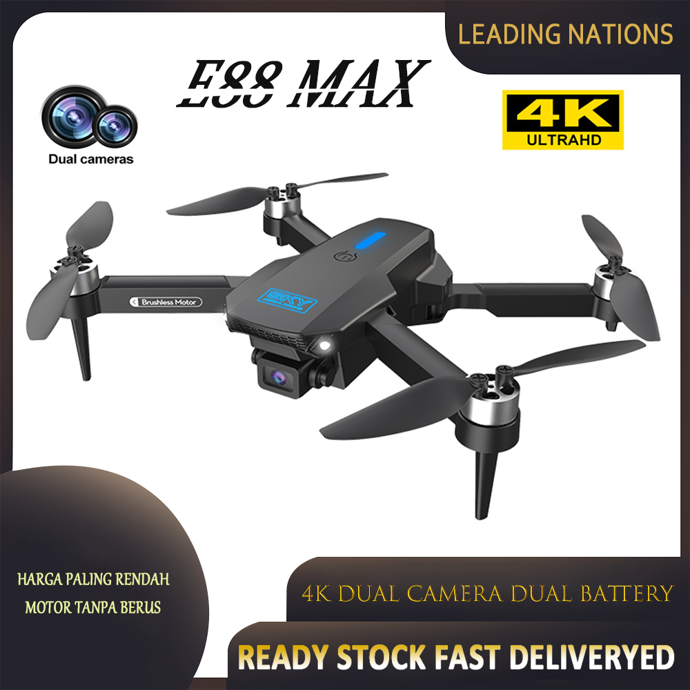 Jual 【Jauh ke depan】【Drone motor tanpa berus harga rendah】【Release Pertama】 Drone E88 MAX ...