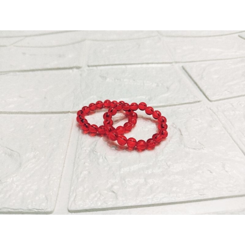 Jual (1pc) Gelang Merjan Bayi Manik Kaca Monte Merah Besar Diameter 6mm ...