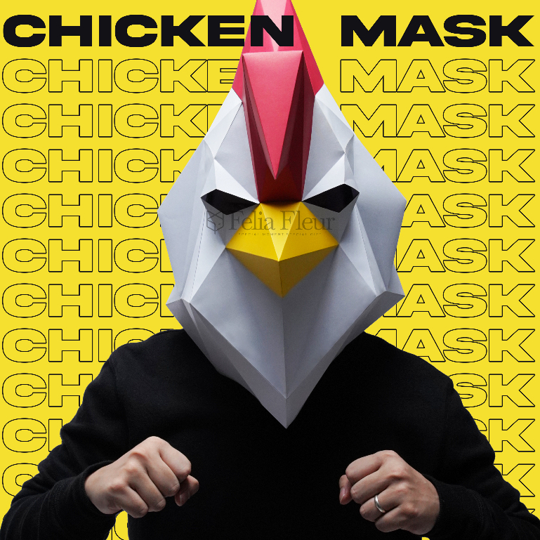 Jual Papercraft Topeng Ayam Jago Rooster Mask Premium 3D Unik Hiasan ...