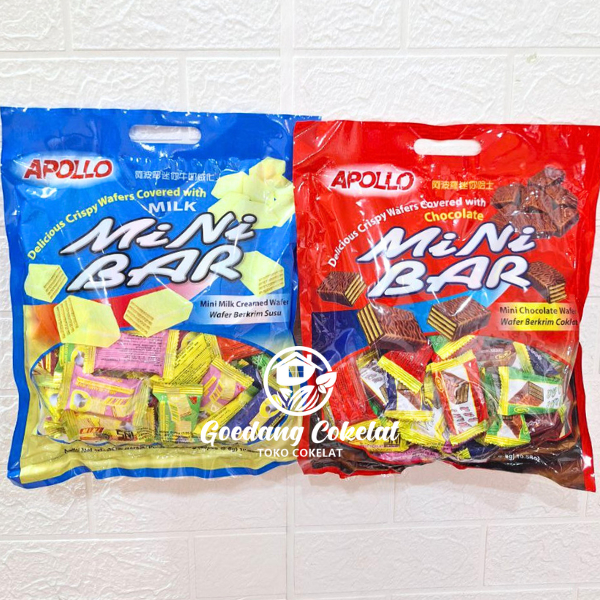 Jual Apollo Mini Bar Minibar Wafer Milk Chocolate Isi 50 Pcs 300g ...