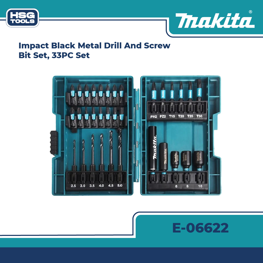 Jual MAKITA E-06622 MATA BOR OBENG IMPACT BLACK METAL DRILL SCREW BIT ...