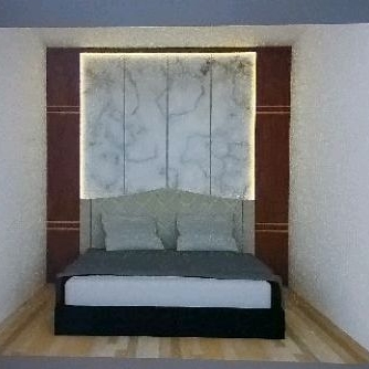 Jual backdrop tempat tidur lampu dan list gold hpl | Shopee Indonesia