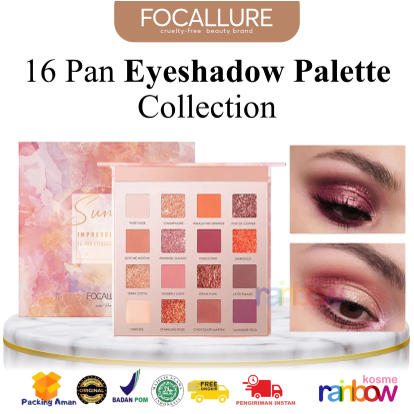 Jual FOCALLURE - Glitter Eyeshadow palette-16 colors Palet Warna Mata ...