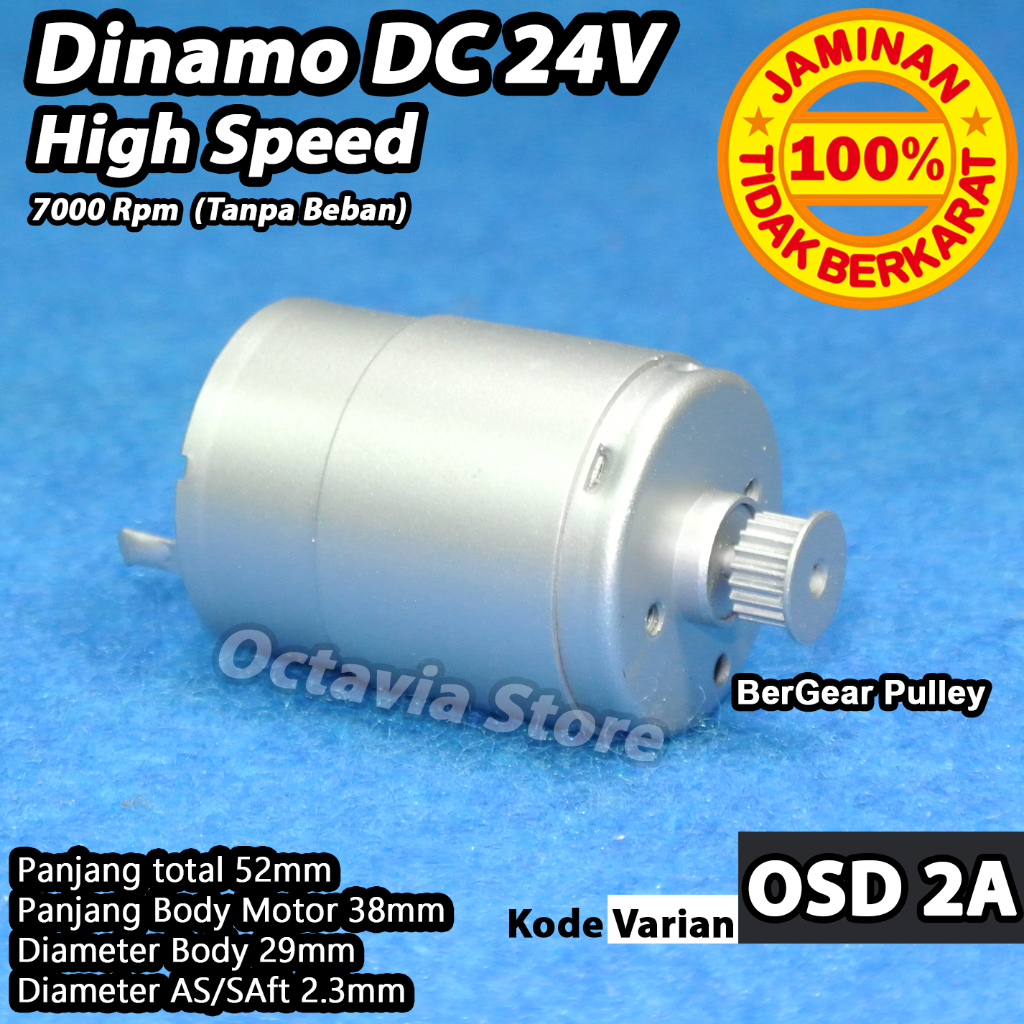 Jual Dinamo DC 24V Ber Kepala Gear / Generator listrik Bisa Untuk Media ...