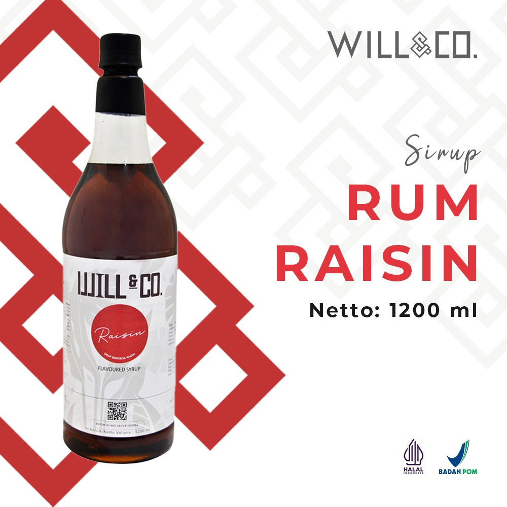 Jual Sirup Rum Raisin Premium Will&Co 1.2 Liter | Shopee Indonesia