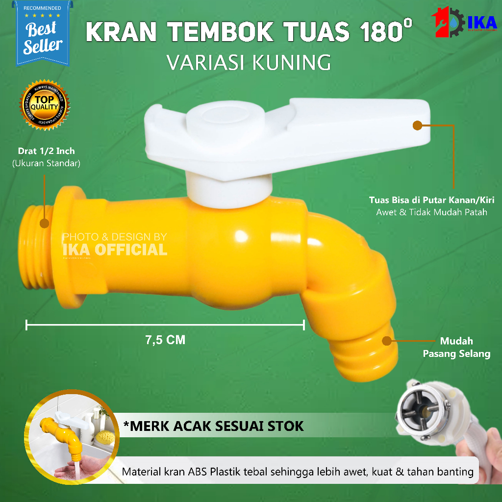 Jual Kran Air Tembok PVC TOPI Taman / Kran Air TOPI 1/2" ASLI TEBAL ...