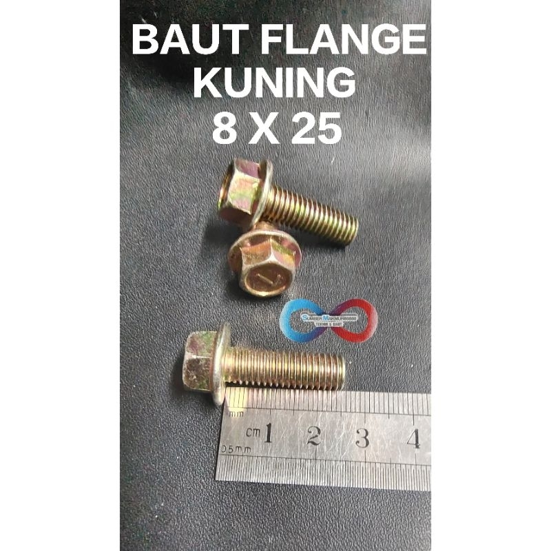 Jual BAUT FLANGE KUNING / BAUT TOPI 8× 25 | Shopee Indonesia