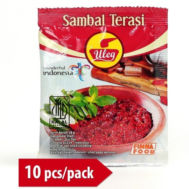 Jual finna food sambal uleg isi 10 sachet(sambal terasi) | Shopee Indonesia
