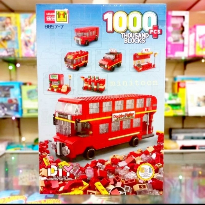 Jual Bricks Games 1000pc Mainan Susun Balok BUS DOUBLE DEKKER DIY 6 in ...