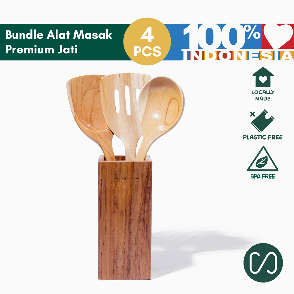 Jual Sustaination Alat Masak Kayu Jati (Spatula Sutil Sodet Sendok Sup ...