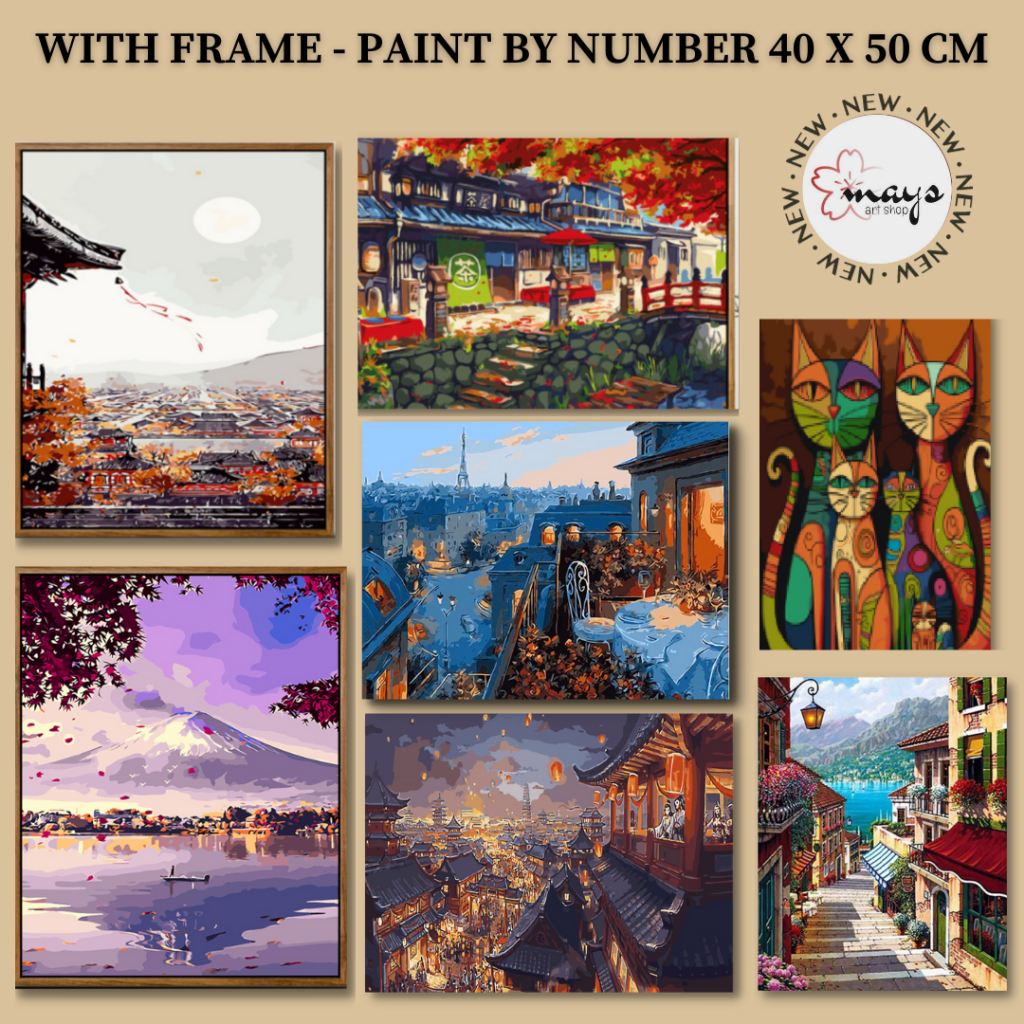 Jual [With Frame] Paint By Number Set 40 x 50 cm Realism Edition / DIY ...
