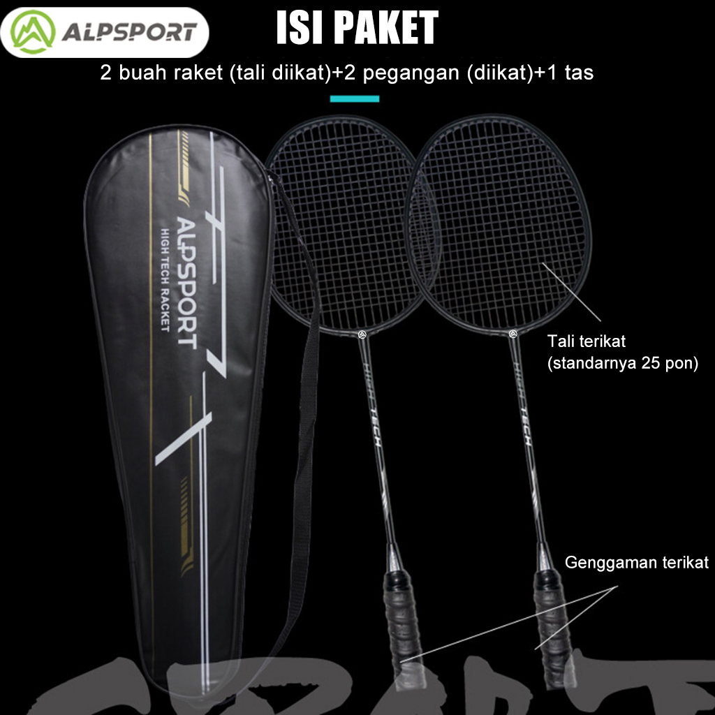 Jual ALPSPORT RR【2Raket + Tas】4U G5 100% Serat Karbon Penuh Desain Asli ...
