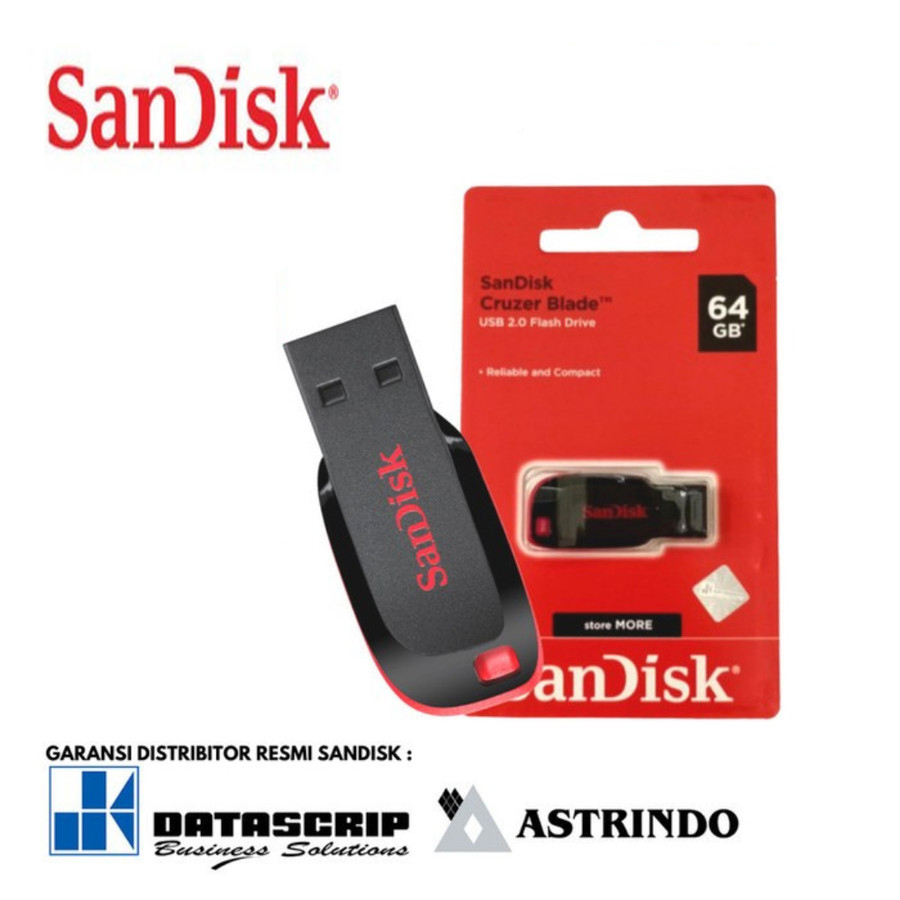 Jual FLASHDISK SANDISK CRUZER BLADE CZ50 64 GB Flasdisk sandisk 64GB | Shopee Indonesia