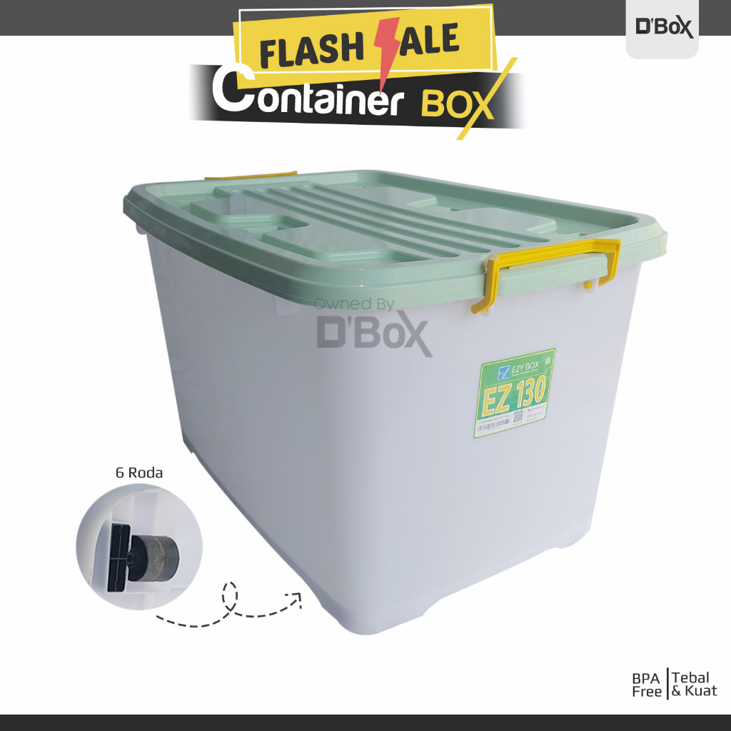 Jual BSM CONTAINER BOX BESAR 130 LITER DENGAN RODA PENYIMPANAN KOTAK ...