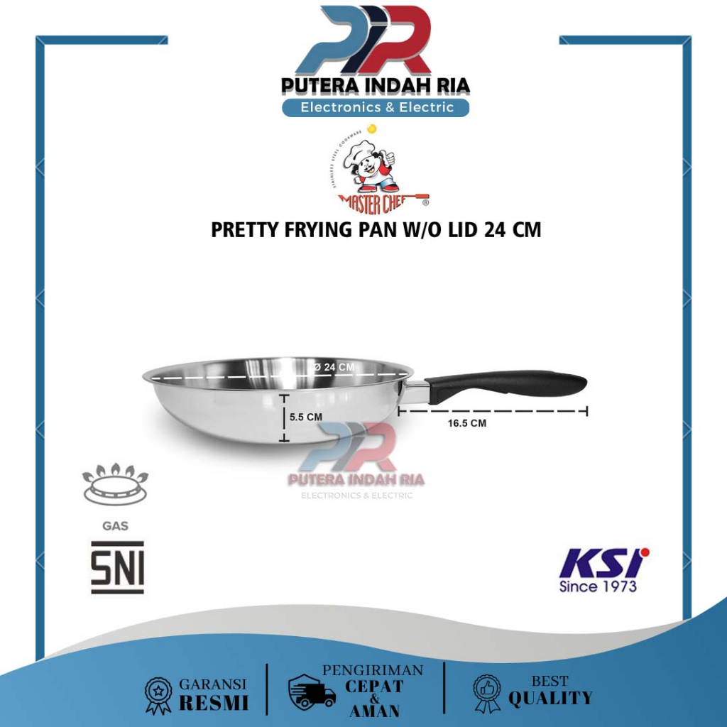 Jual Teflon Chefina Master Chef Pretty Panci Stainless Frying Pan 24 cm ...