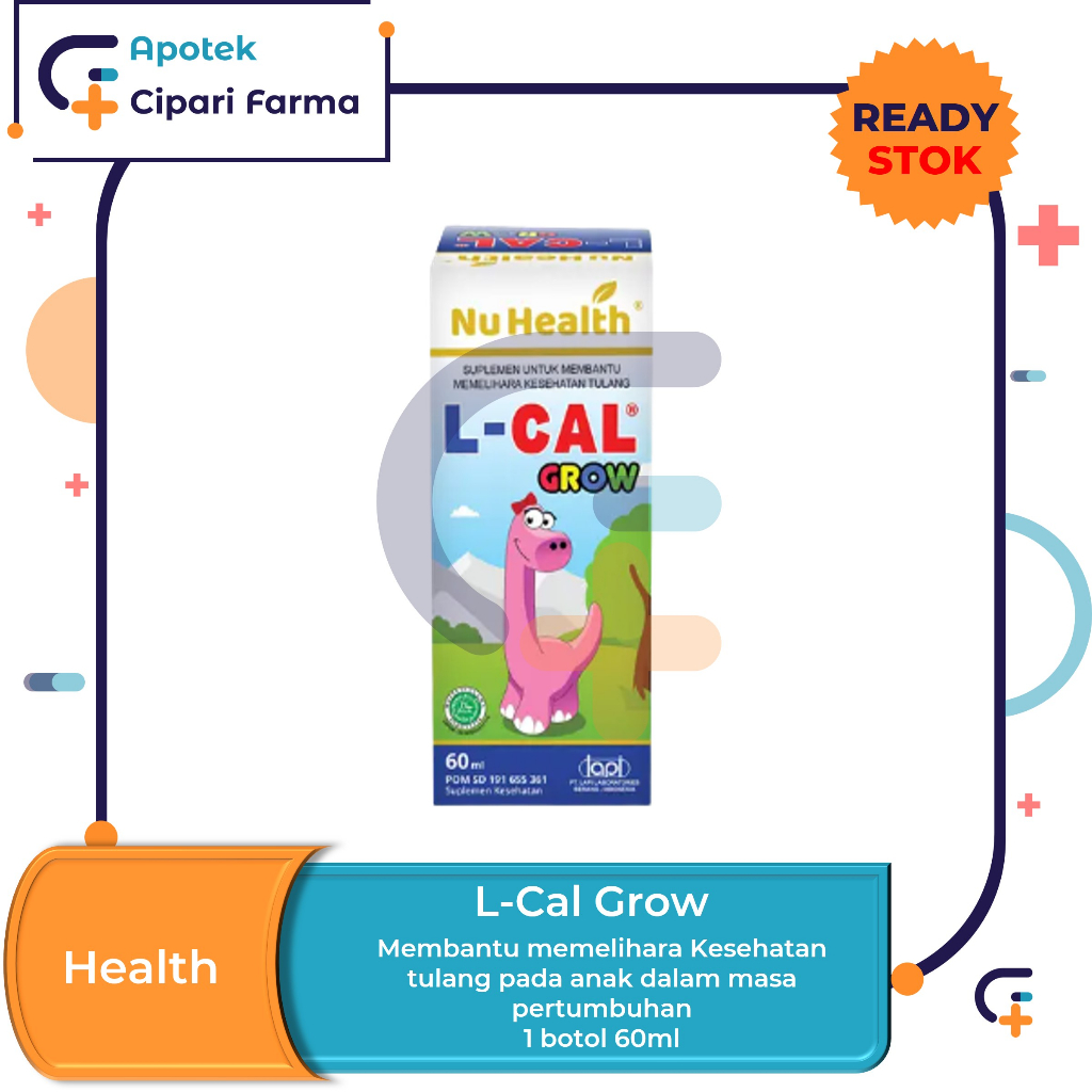 Jual L-Cal Grow Sirup Multivitamin Kalsium Pertumbuhan Tulang Pada Anak ...