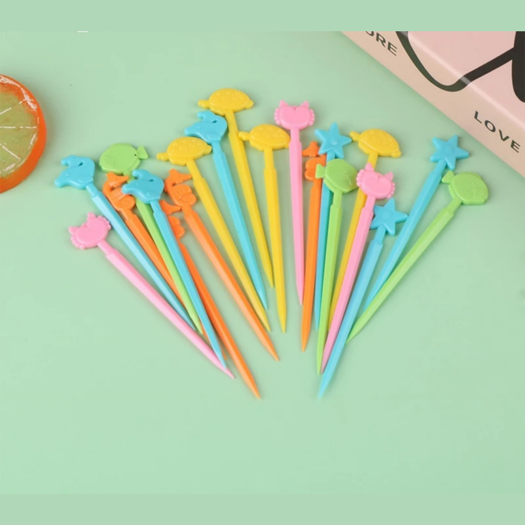 Jual Tusuk Bento Hewan Laut / Food Pick / Garpu Buah warna pastel mix ...