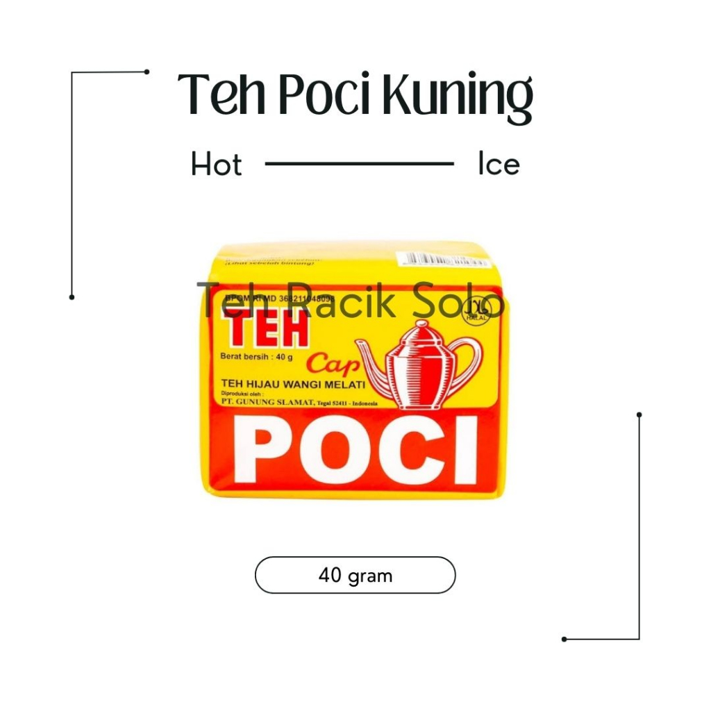 Jual Teh Poci Kuning 1 pack/press isi 10 pcs (40gram) teh khas Solo ...