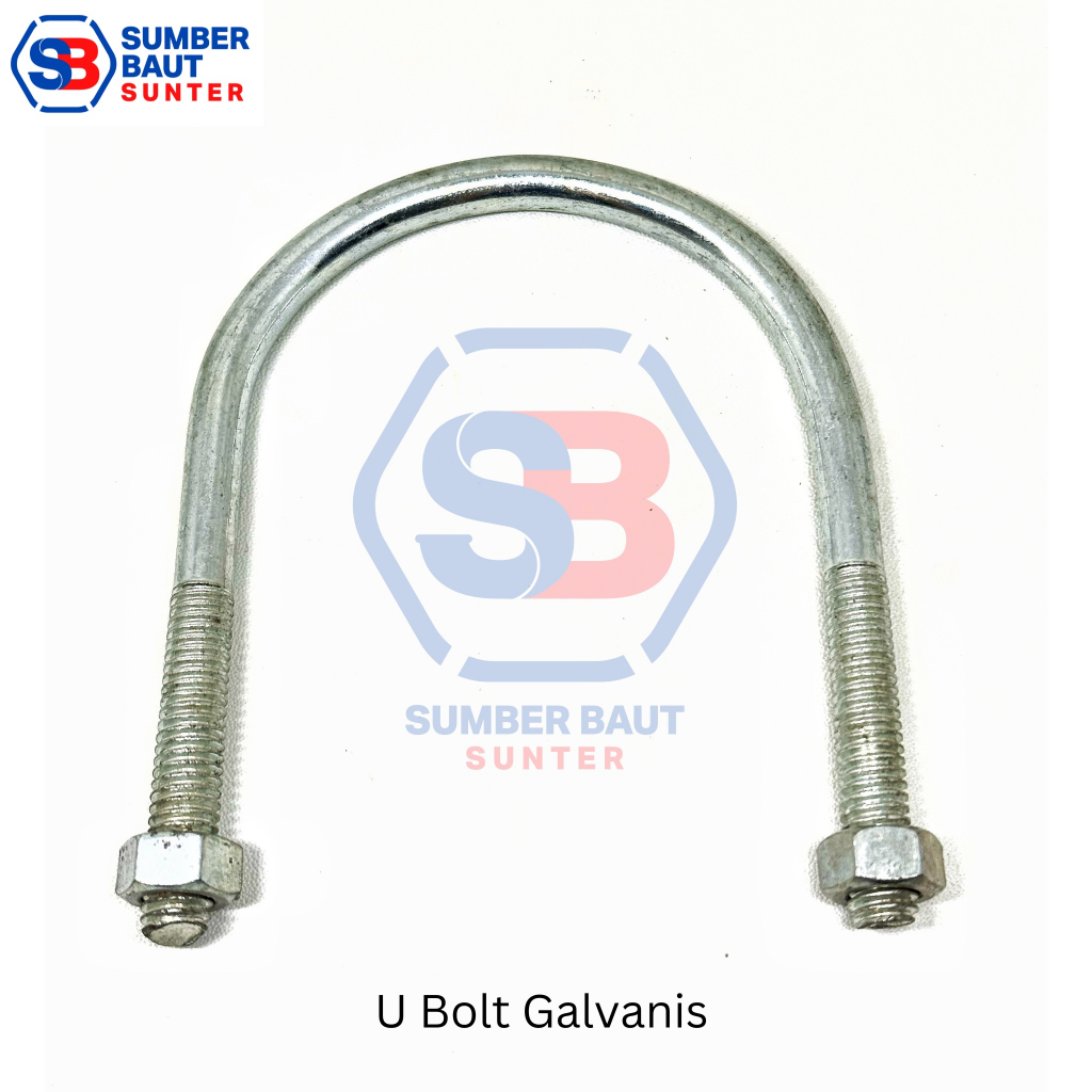 Jual 5/16" x 1/2" U Bolt Galvanis - U Klem Clamp + 2 Mur | Shopee Indonesia