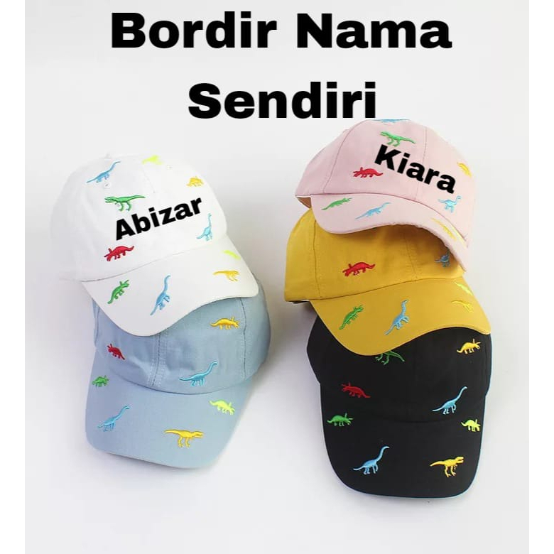 Jual topi dino bordir nama untuk anak laki-laki dan perempuan 2 - 9 ...