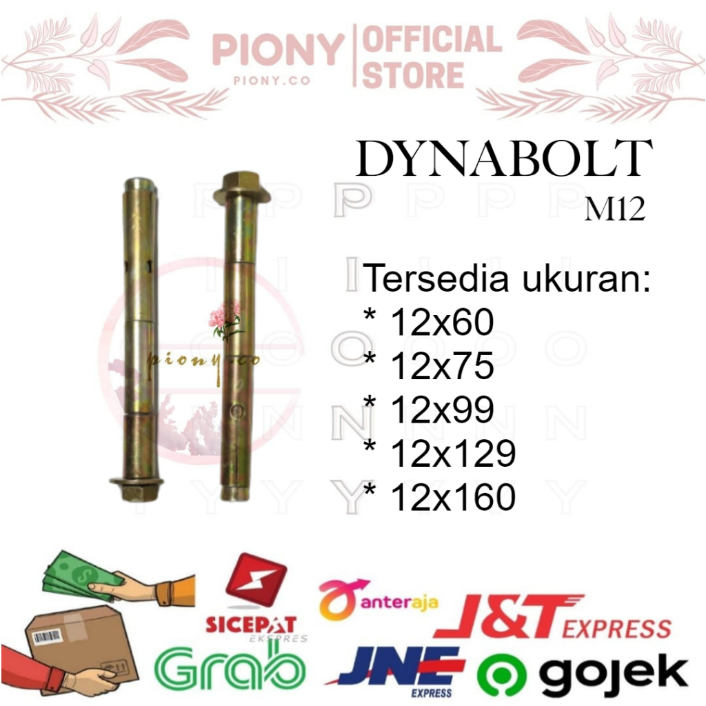 Jual DYNABOLT DINABOLT 12MM 12X60 12X75 12X99 12X129 12X160 / BAUT ...