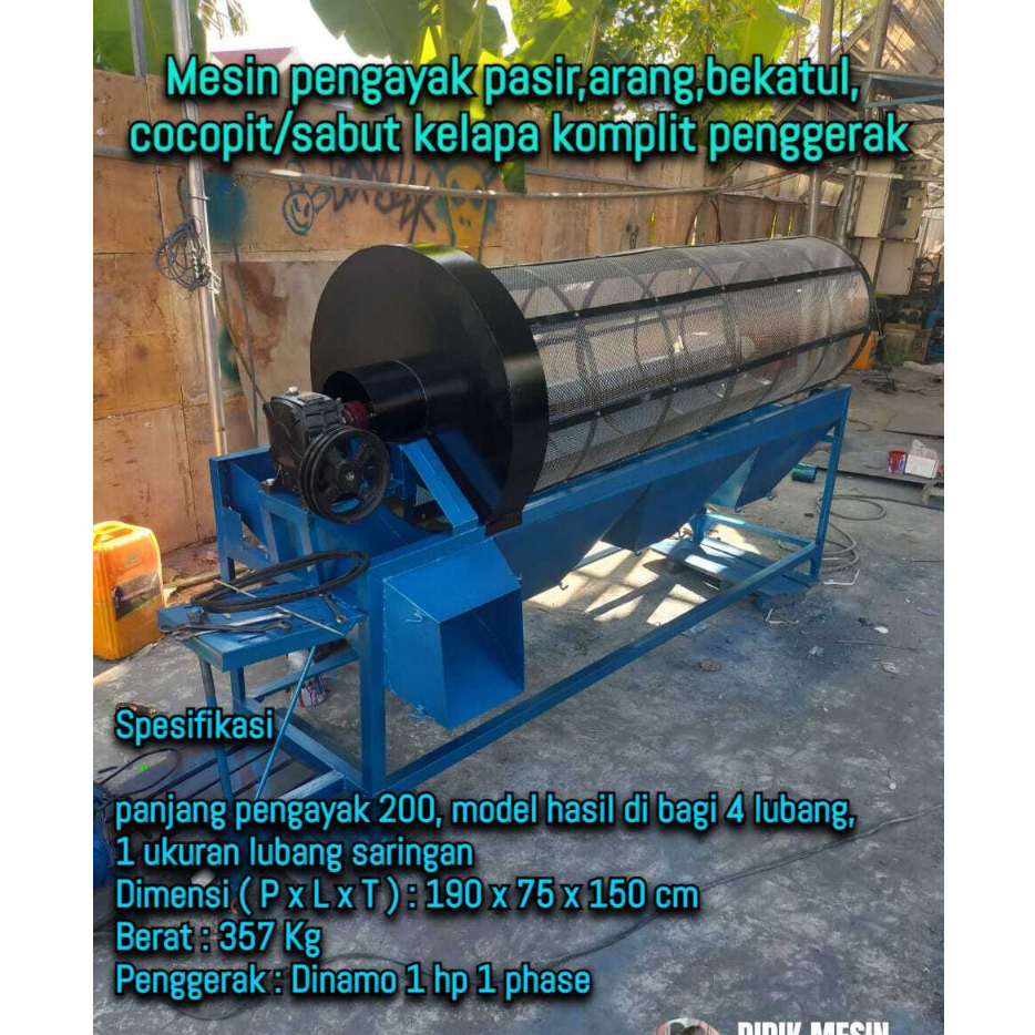 Jual Mesin pengayak pasir,arang,bekatul, cocopit/sabut kelapa komplit ...