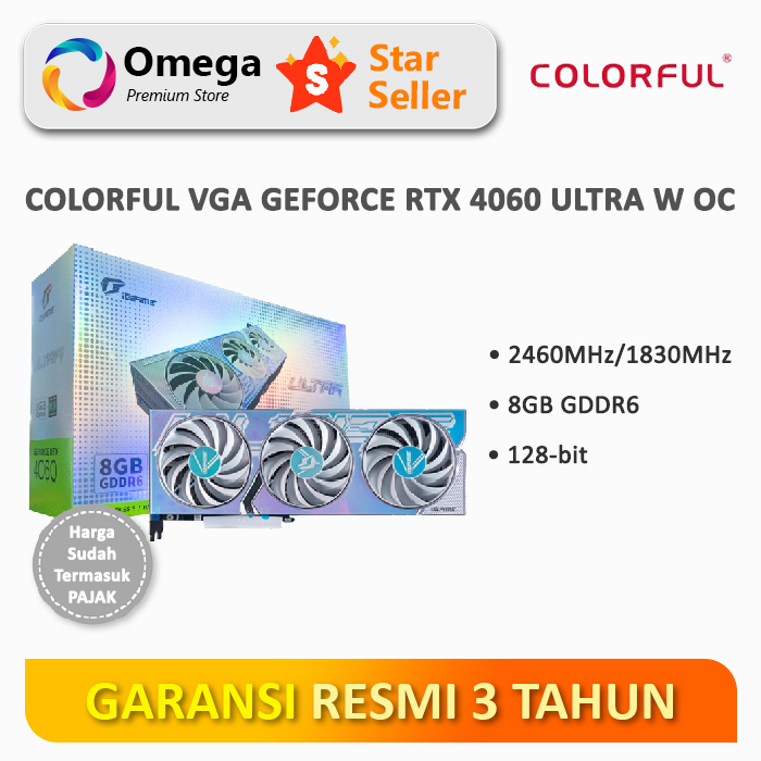Jual VGA Colorful Igame GeForce RTX 4060 Ultra W OC 8GB | Shopee Indonesia