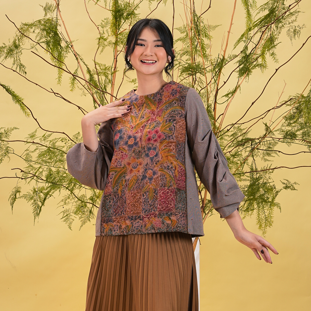 Jual NONA RARA - Isyana Encim Analisa T2396, Baju Batik Kasual Modern ...