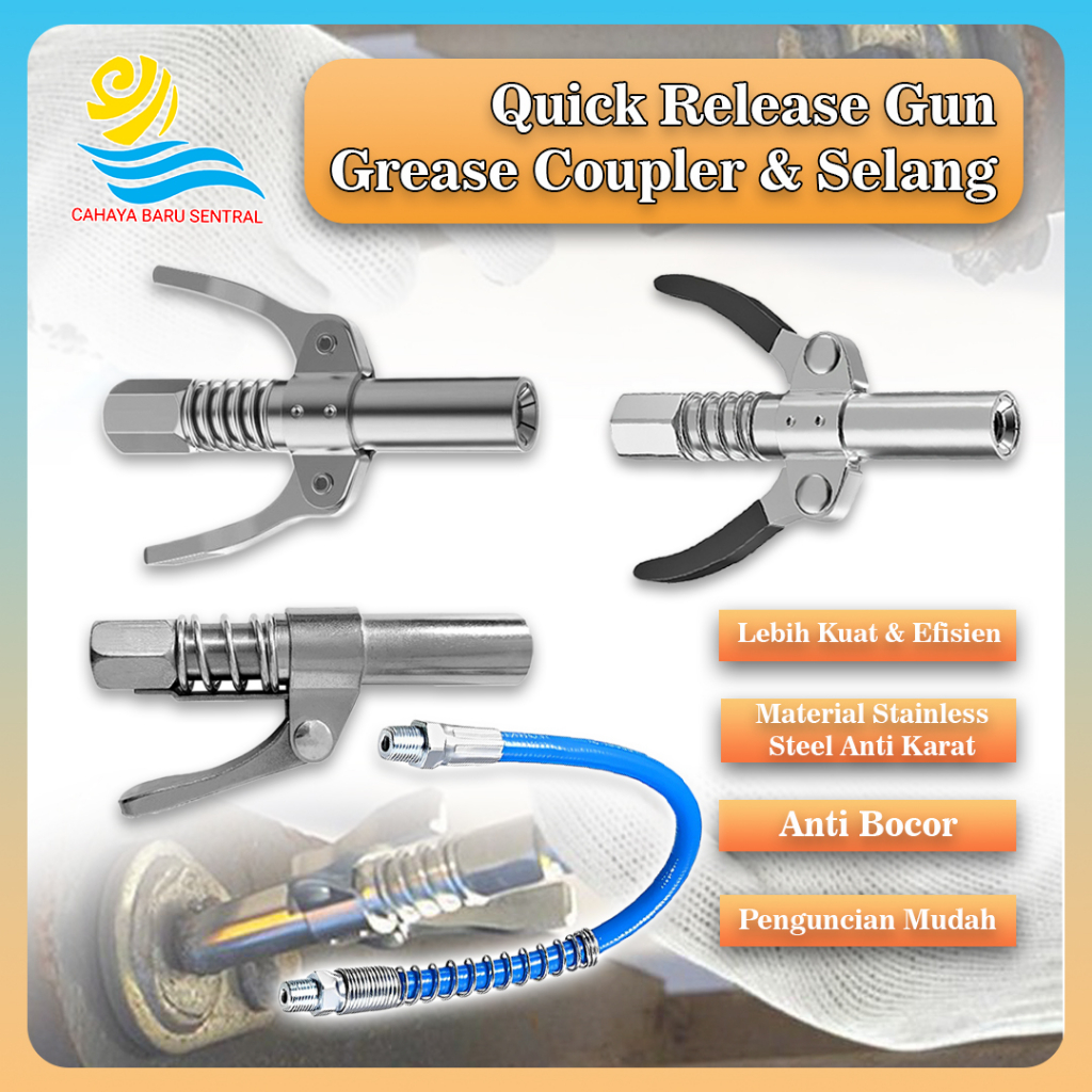 Jual Grease Gun / Pistol Gemuk Quick Release / Alat Aplikasi Minyak ...