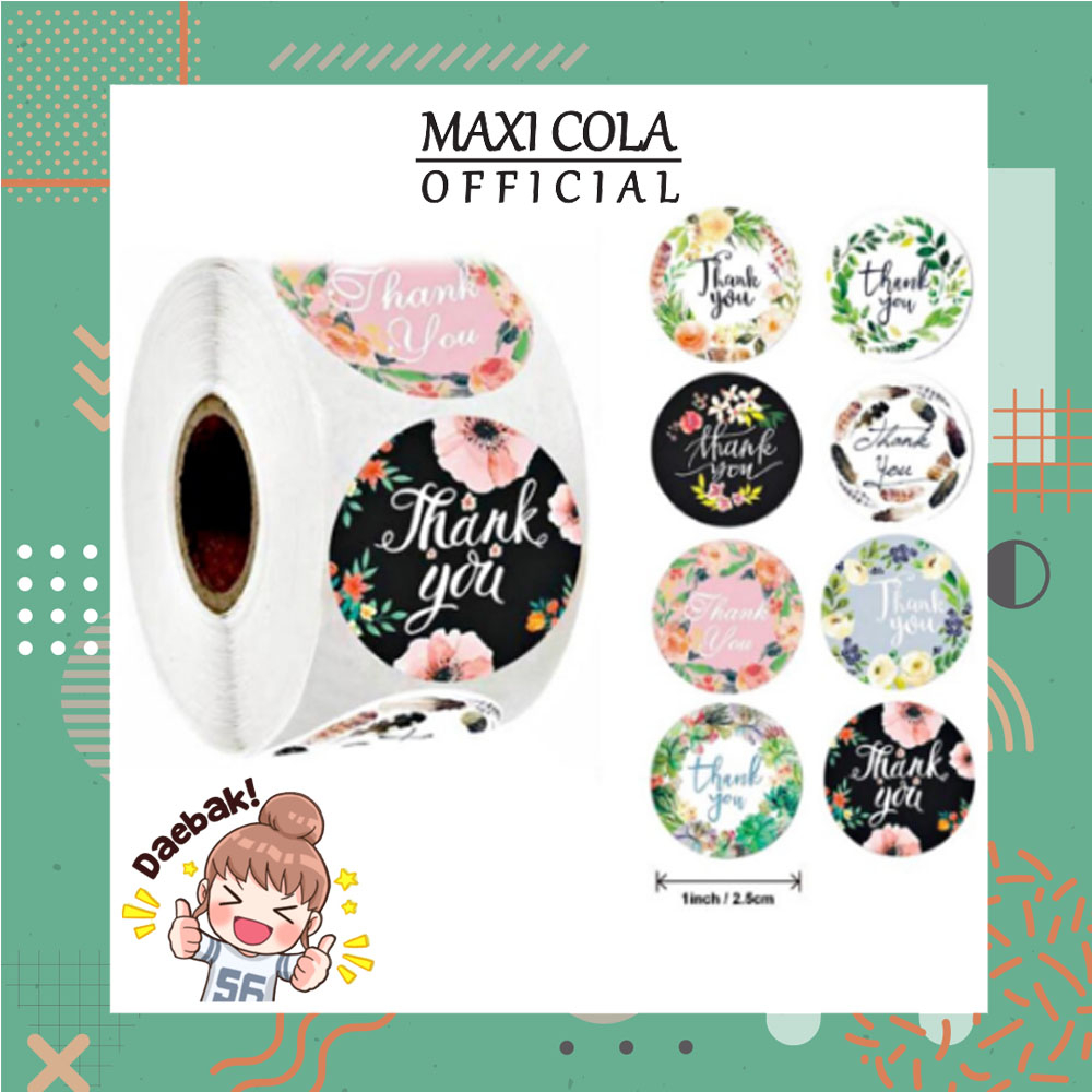 Jual Sticker thank you / sticker packing / sticker label 1 roll (500pcs ...