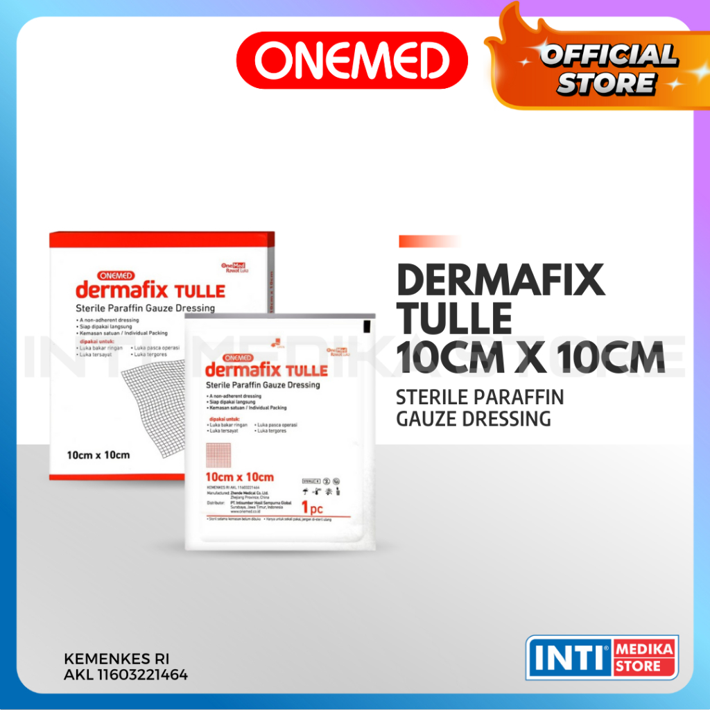 Jual ONEMED - Kasa Luka DERMAFIX TULLE 10cm x 10cm Paraffin Gauze ...