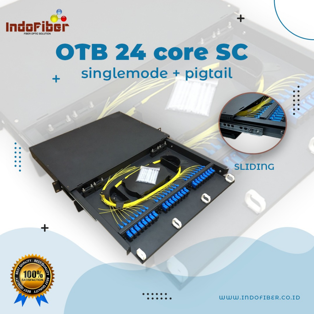 Jual INDOFIBER OTB 24 core SC Singlemode rackmount sliding rail ...