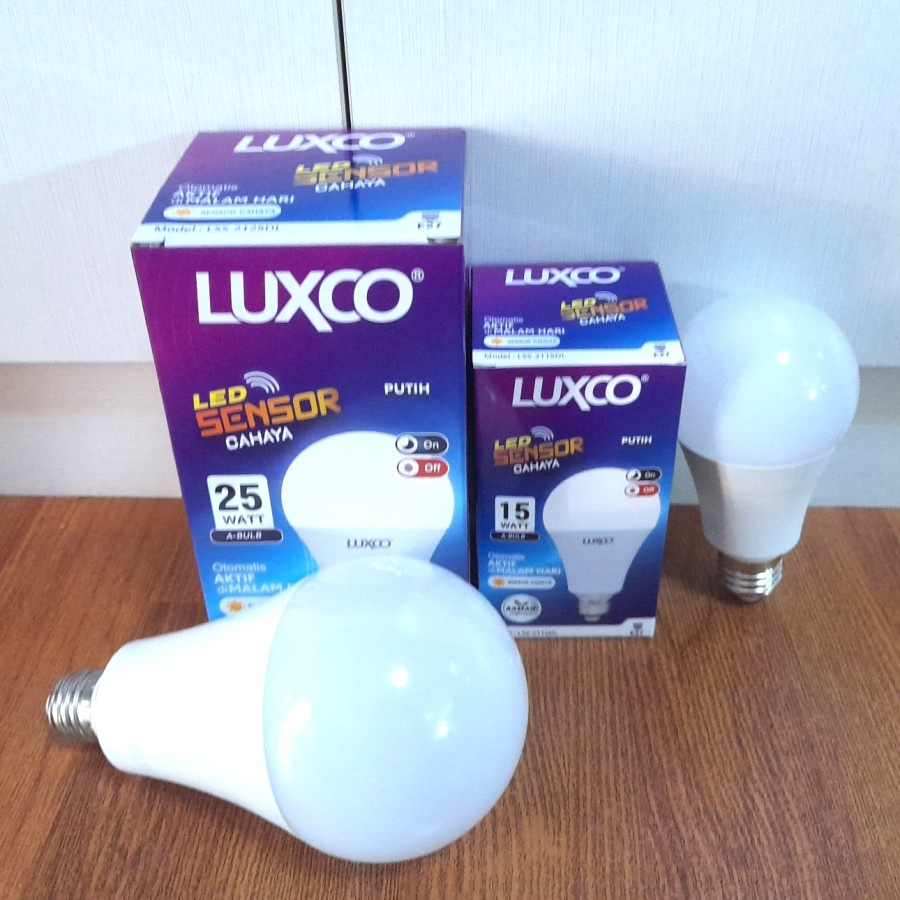 Jual LAMPU LED SENSOR CAHAYA LUXCO 15 WATT/25 WATT CAHAYA PUTIH | Shopee Indonesia